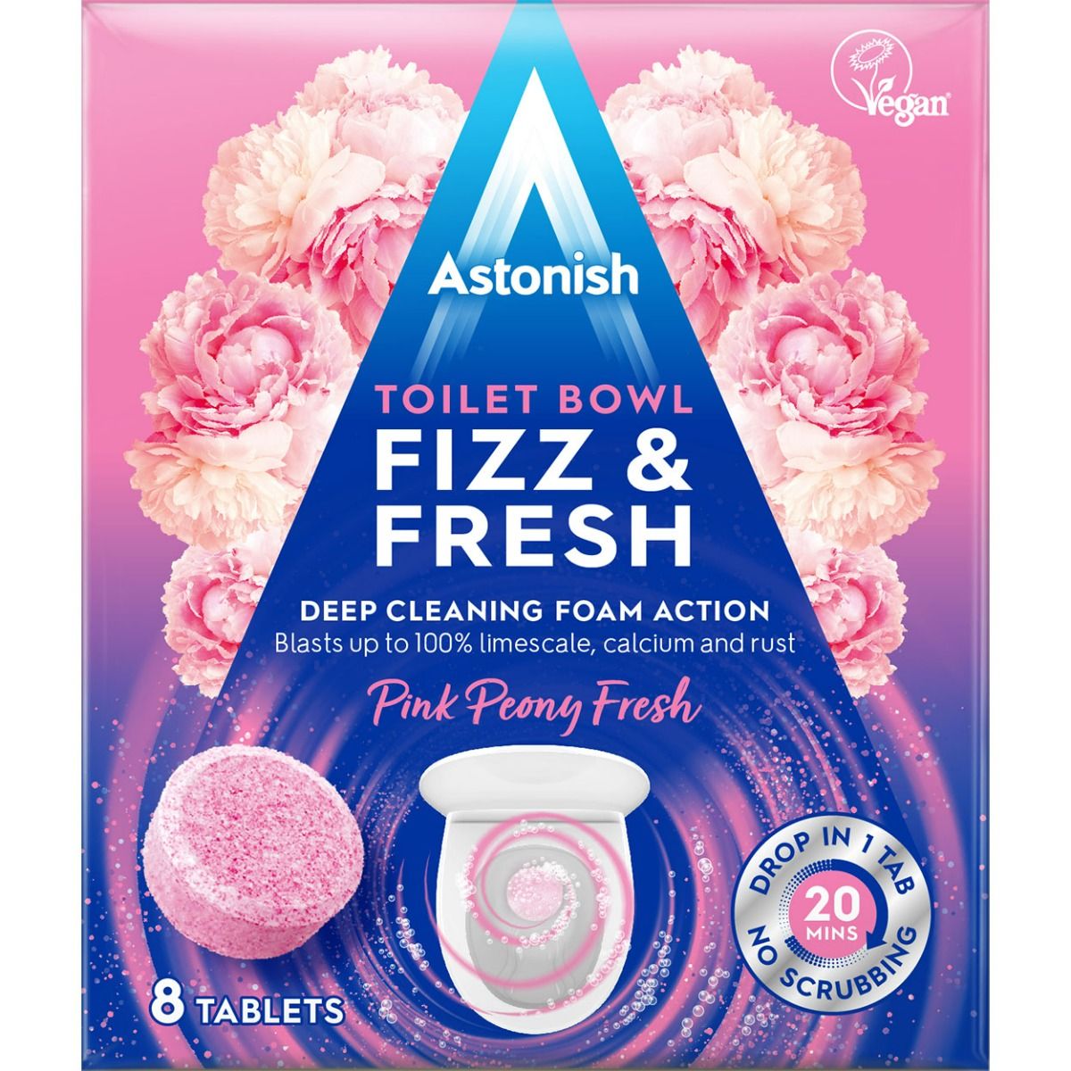 Astonish Fizz & Fresh Toilet Tablets Pink Peony 8 Pack | Woodie's