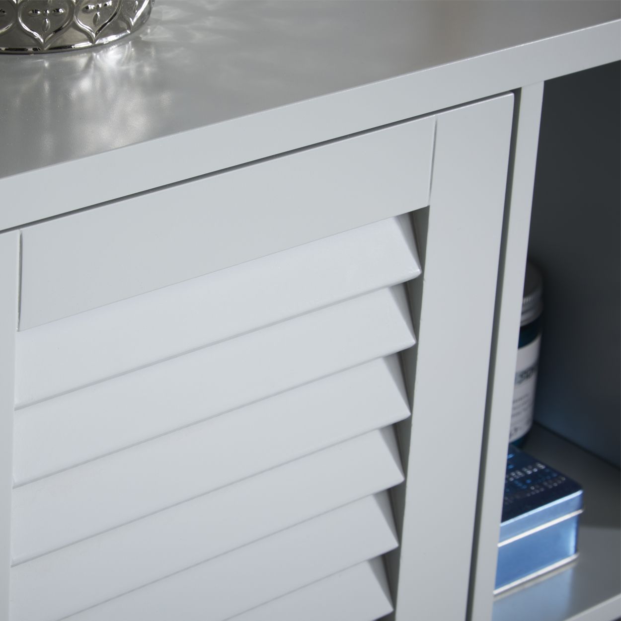 Eddie Louvre Console Unit Grey | Woodie's