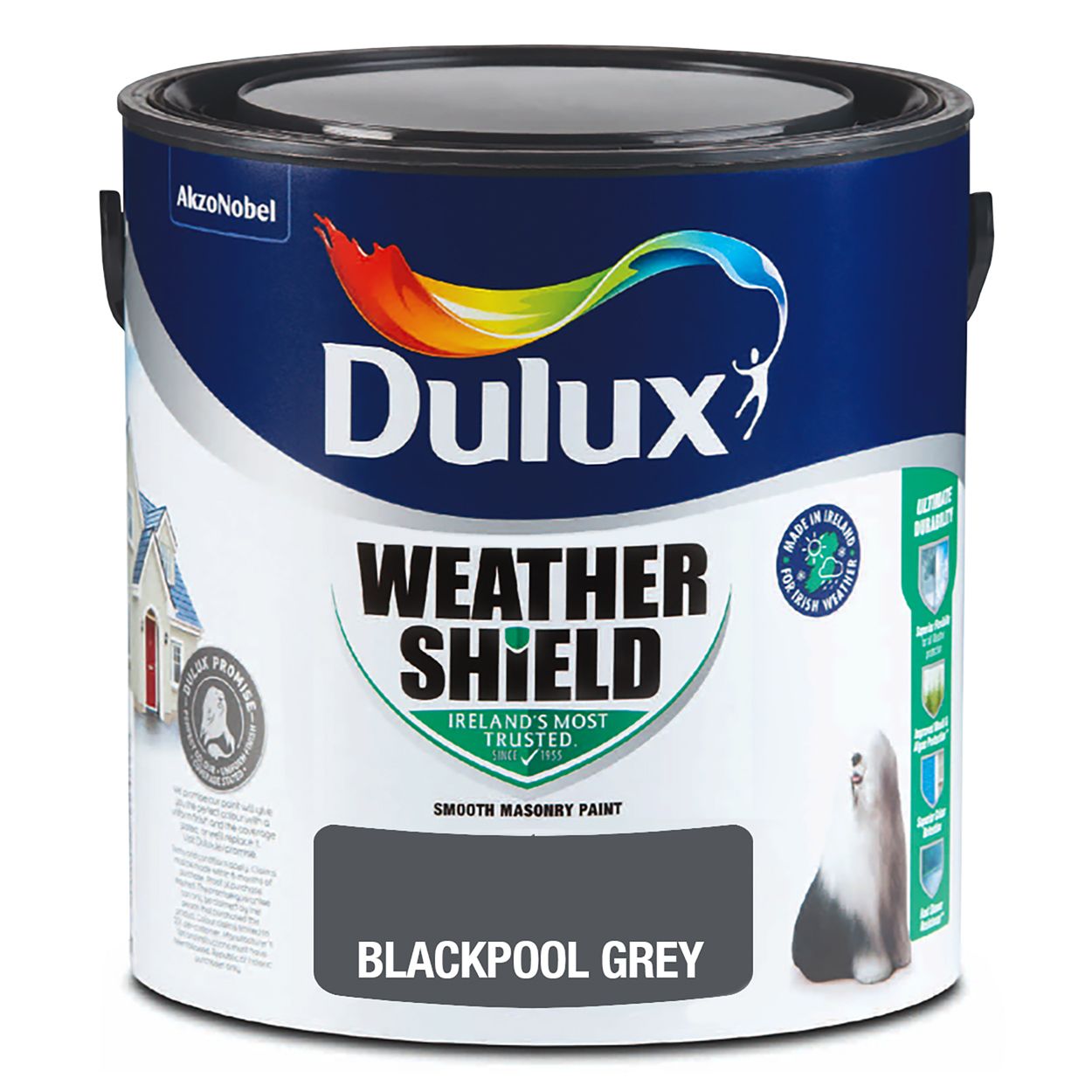 Dulux Weathershield Smooth Masonry Blackpool Grey 2.5L | Woodie's